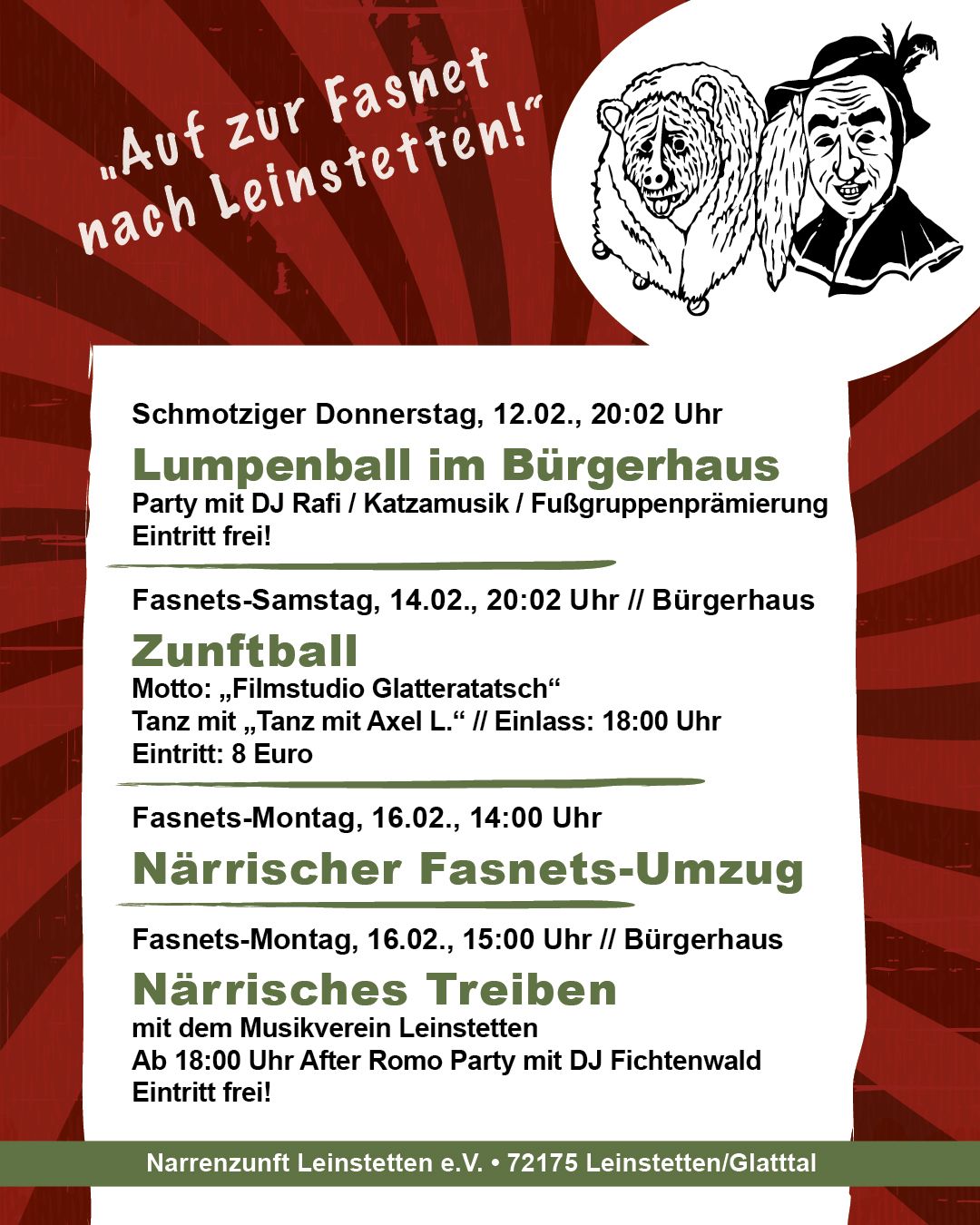 Fasnet 2026 - Leinstetten im Glattal